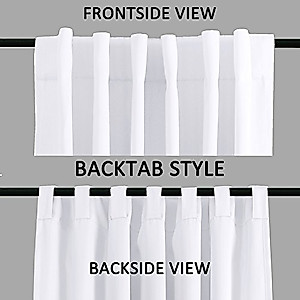 White Curtains 84 Inch Long Insulated Thermal White Room Darkening Curtains for Bedroom Back Tab Rod Pocket Blackout Curtains for Living Room, Pure White, 52" W x 84" L Inch (Set of 2 Panels)