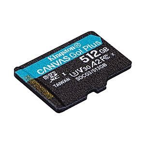 Kingston 512GB Canvas Go Plus microSDXC Card | Up to 170MB/s | UHS-I, C10, U3, V30, A2/A1 | with Adapter | SDCG3/512GB