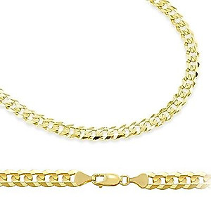 14k Solid Yellow Gold Cuban Curb Link Bracelet 3.2mm 7