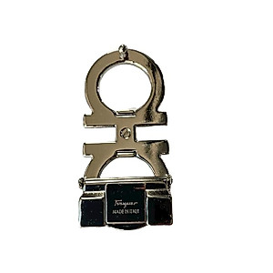 SALVATORE FERRAGAMO Adjustable & Reversible Gancini Belt, Silver Buckle…