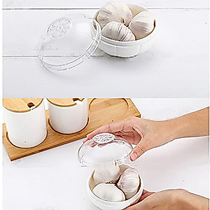 OUKEYI Reusable Fruit and Vegetable Storage Containers Refrigerator Box Storage Bowls Saver Holder Keeper for onion, Green pepper, Tomato, Lemon, and garlic ，Refrigerator Vegetable Crisper 5 Pack