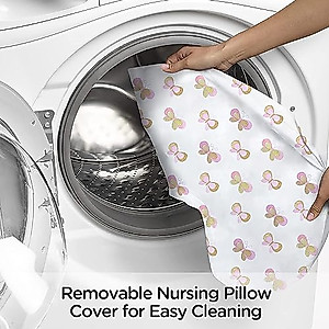 Little Grape Land Nursing Pillow, Breast Feeding Pillows for Mom, Butterfly Soft Cover with Breathable Filling, Feeding Support Pillow for 0-12 Months, Multifunctional Support Cushion for Travel