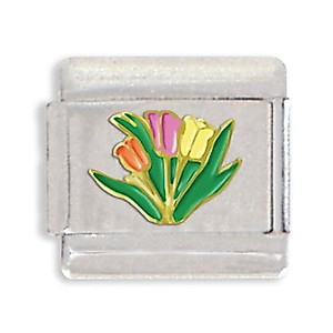 Clearly Charming Tulip Italian Charm Bracelet Link