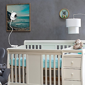 iTODOS Gooseneck Baby Monitor Holder Compatible with HelloBaby HB65/HB66/HB248,ANMEATE SM935E Baby Monitor Camera,27inch Length Stable and Durable Flexible Arm - White