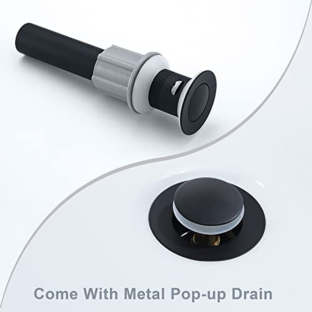 Ultimate Unicorn Waterfall Bathroom Sink Faucet Matte Black, Two Handles Bathroom Faucet with Metal Pop up Sink Drain Stopper, 2 or 3 Holes Bathroom Basin Lavatory Mixer Tap with Deck Mount Plate
