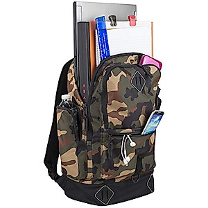 FUEL High Capacity Lifestyle Backpack with High Density Foam Straps, Camo/Black
