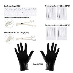 Xpircn 120PCS Piercing Jewelry Kit Piercing Needles Stainless Steel Acrylic 14G 16G Nose Septum Horseshoe Lip Tongue Eyebrow Tragus Belly Tongue Nipple Barbell Rings Tool Kit