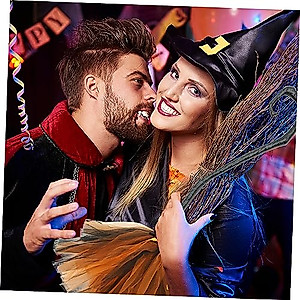 HOOTNEE Halloween Broomstick Ornament Cosplay Broom Props Halloween Witches Broom Halloween Broomstick Decor Halloween Broom Decoration Encanto Halloween Decor Halloween Witch Broom Gauze