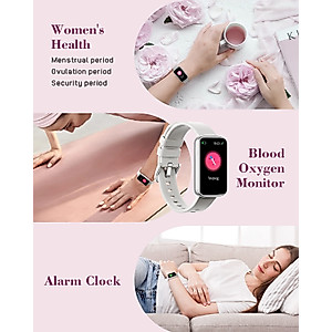 SHANG WING Smart Watches for Women Compatible with iPhone Android Phones, LYNN2 Women's Watch Fitness Tracker Watch Reloj para Mujer with Heart Rate Monitor Pedometer Sleep Tracker Waterproof Gray