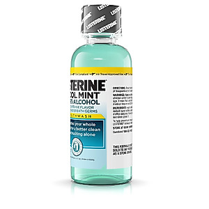 Listerine Cool Mint Zero Alcohol Mouthwash, Travel Size 3.2 Ounces (95ml) - Pack of 2