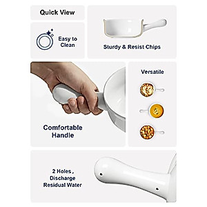 LE TAUCI Soup Bowls with Handle, 15 Oz Ceramic French Onion Soup Bowls, Large Soup Crocks Oven Safe for Stew, Onion, Soup, Chilli, Set of 4, White