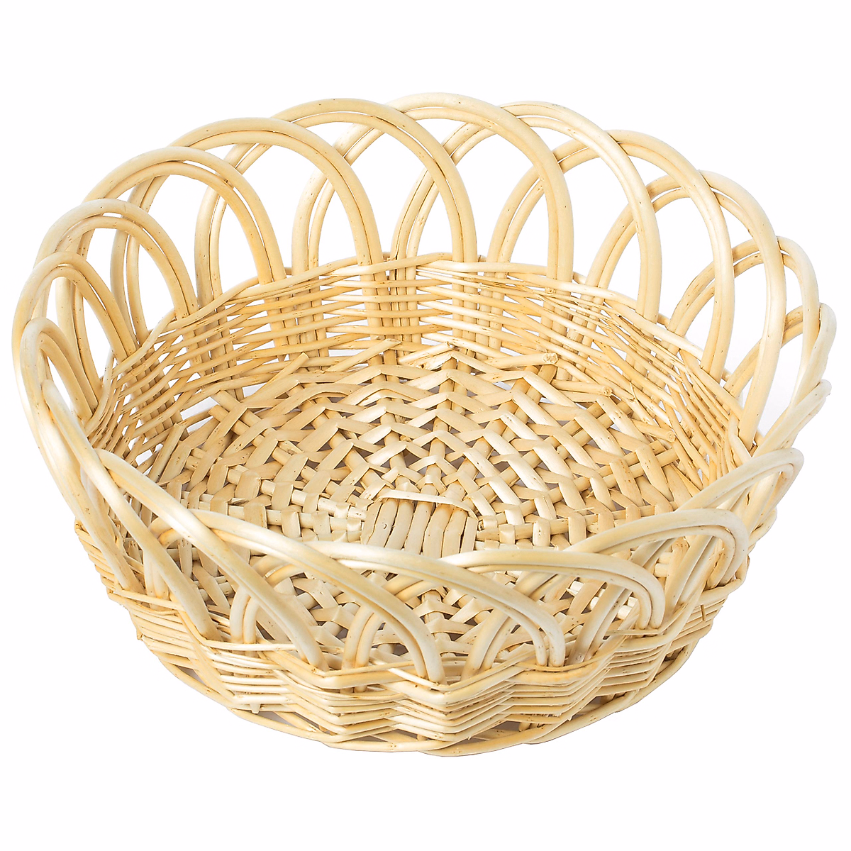 Vintiquewise 16 Inch Decorative Round Fruit Bowl Bread Basket Serving Tray, Large