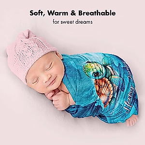 Jump Up Personalized Turtle Baby Blanket,Turtle Blankets,Sea Turtle Baby Blanket,Turtle Throw Blanket,Fleece Turtle Blanket,Baby Turtle Plush Blanket,Turtle Security Blanket,Baby Blanket for Boys