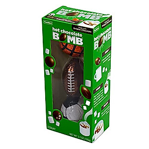 Sports Hot Chocolate BOMB® 3 Piece Gift Set, 2 Pack of Hot Cocoa Melting Balls, Fall Football, Soccer, and Basketball Gift, Holiday Stocking Stuffer Gift By Frankford Candy