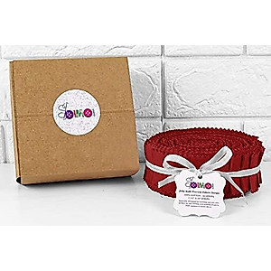 Soimoi 40Pcs Solid Red Cotton Precut Fabrics for Quilting Craft Strips 1.5 Inches Jelly Roll