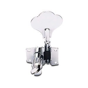 Metallor Vintage Open Gear Machine Heads Tuners Tuning Pegs 4 In Line Right Hand Guitar Parts Replacement for P Bass J Bass Chrome 4PCS