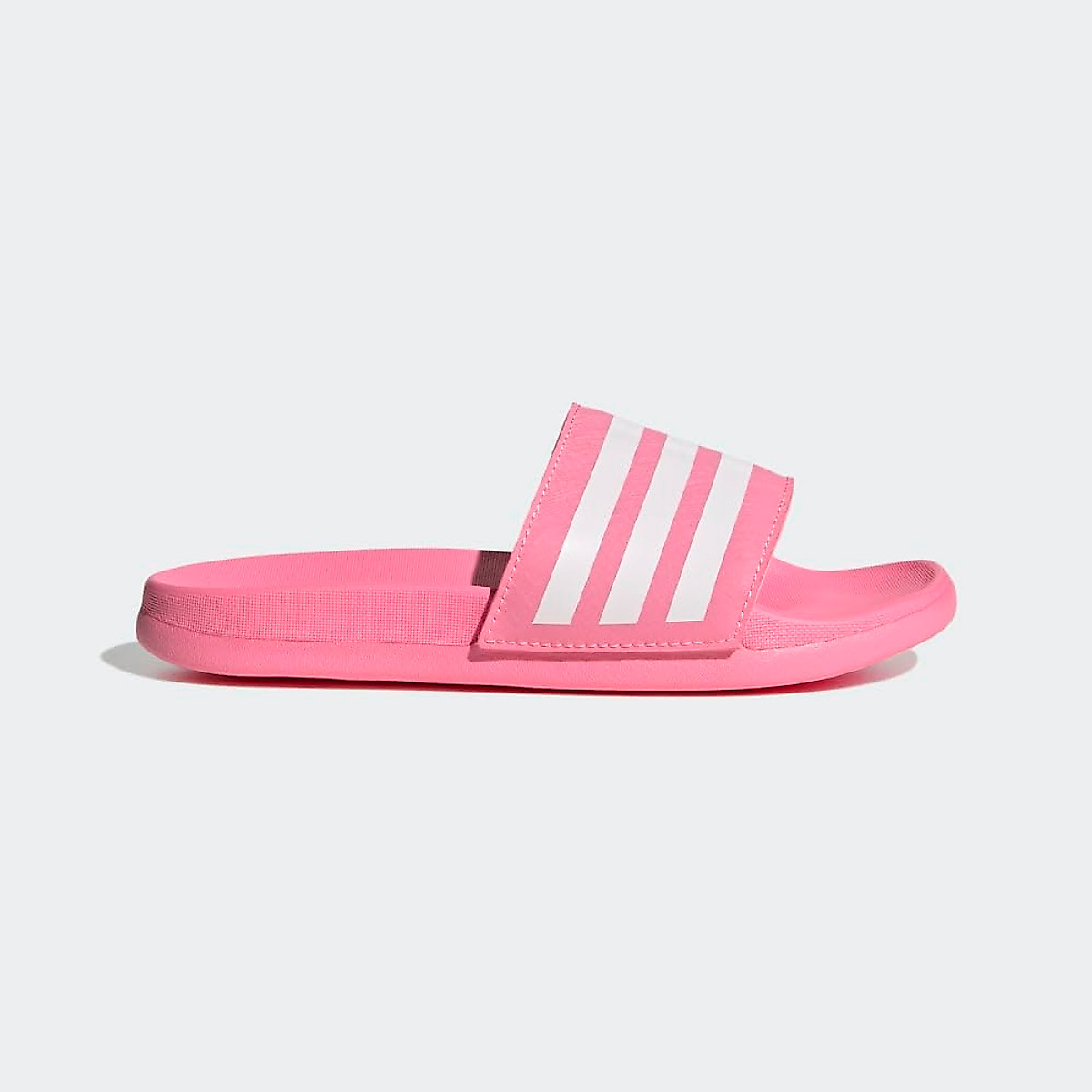 adidas Adilette Comfort Slide Sandal, Beam Pink/White/Beam Pink, 6 US Unisex Big Kid