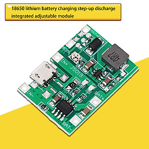 KOOBOOK 5Pcs Micro USB 3.7V Lithium Li-ion 18650 Battery Charging Discharge Module Adjustable Boost Step Up Integrated Module 4.5V-8V to 4.3V-27V