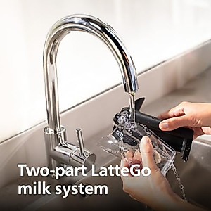 PHILIPS 4400 Series Fully Automatic Espresso Machine – 12 Hot & Iced Coffees, Quick-to-Clean LatteGo Milk System, SilentBrew, QuickStart, Ceramic Grinder, Black Chrome (EP4444/90)