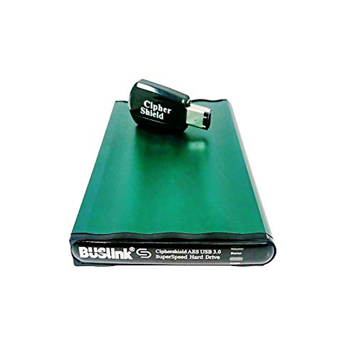 BUSlink CipherShield FIPS 140-2 HIPAA 256-bit AES USB 3.0 Disk-On-The-Go Hardware Encrypted External Slim Portable Hard Drive (2TB)