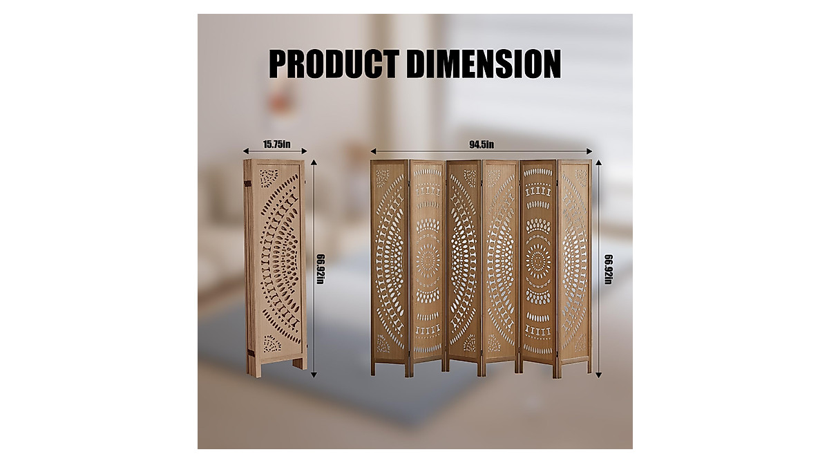 ALeesing 6 Panel Boho Room Divider - Stylish & Practical
