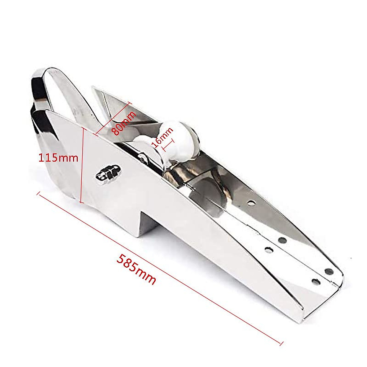 ISURE MARINE AISI 316 Stainless Steel Hinged Self-Launching Bow Anchor Roller with pivoting Dual-Roller 23'' for Marine Yacht Docking Accessories