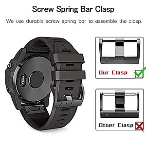 NotoCity Compatible Fenix 5X Plus Bands Fenix 7X Sport Silicone Replacement Watch Strap for Garmin Fenix 5X/Fenix 5X Plus/Fenix 6X/Fenix 6X Pro/Fenix 3/HR/Descent MK1/D2 Delta PX/D2 Charlie(Black/Army Green)