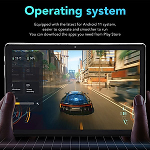 10.1 Inch Tablet, 5G WiFi Octa Core CPU 8GB RAM 128GB ROM Smart Tablet, Portable Gaming Tablet with Dual Camera for Family, Office, School 100‑240V