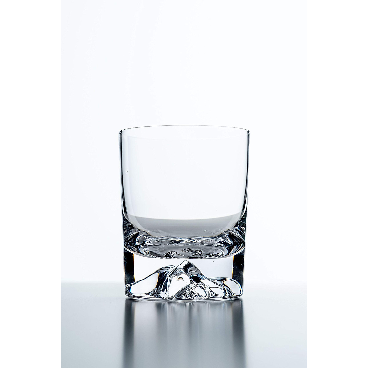 Amehla Mountain Whiskey Glass Set of 2 - Handmade Crystal Whisky Glasses - Manblown Crystal Glass - 10-ounce Double Old Fashioned Rocks Tumbler Drinking Glass Set