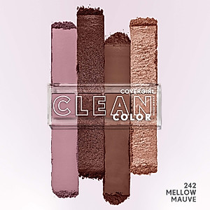 COVERGIRL Clean Fresh Clean Color Eyeshadow – Eyeshadow, Eyeshadow Palette, Shimmer Eyeshadow, Vegan Formula - Mellow Mauve, 4g (0.14 oz)