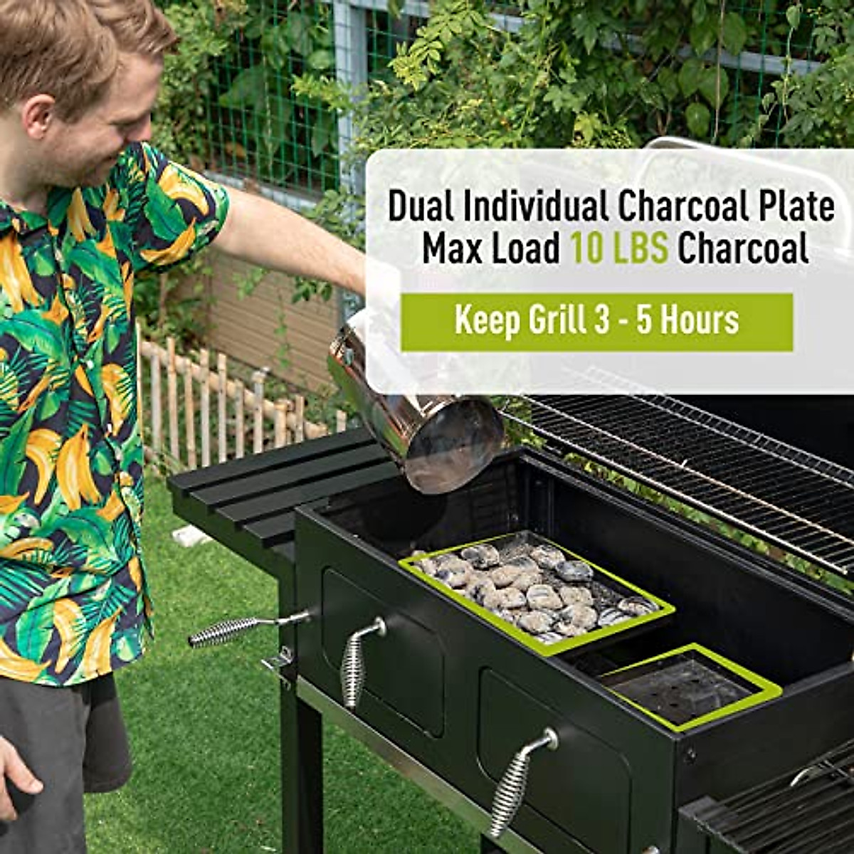MFSTUDIO Oversize Charcoal Grill, Easy Clean with 794 SQ.IN. Extra Large Cooking Area, BBQ Grill For Outdoor Camping and Family & Friends Gathering, Black