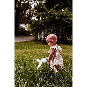 Bunnies By The Bay "Blossom Bunny" Buddy Blanket - 16" Stuffed Bunny and Baby Security Blanket - Super Soft Velour with Satin Lining