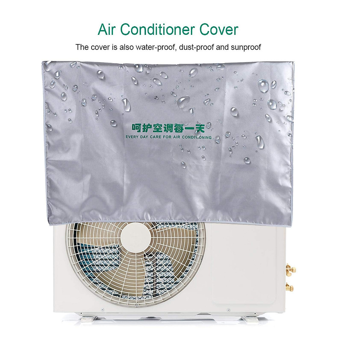 Marvellous Air Conditioner Cover for Outside,Polyester Outdoor Air Conditioner Cover Waterproof Sunproof for Home All Weather Winter Air Conditioner Cover Silver (36.22 x 13.78 x 27.17 inch)