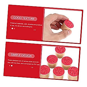 EXCEART Xmas Style Stamper 30 pcs Christmas Stamp Gift Bag DIY Scrapbook Wooden Stamps Self- Ink Xmas Style Stamper Lovely Stamper Stamps Playthings Seal Cartoon die Crafts