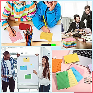 400 Pcs Colored Index Cards, 3x5 Inches Ruled Index Cards with Ring Blank Flashcards Lined Index Cards Heavy Note Cards for Studying Office Home School Supplies