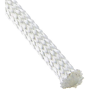 1/4 inch White Dacron Polyester Rope - 500 Foot Spool | Solid Braid - Industrial Grade - High UV and Abrasion Resistance - Low Stretch