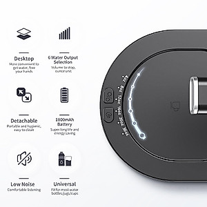 Desktop Water Bottle Dispenser, Water Pump for 5 Gallon Bottle, Bedside Water Dispenser, Portable Detachable Type-C Charging, Application Home, Office, Camping