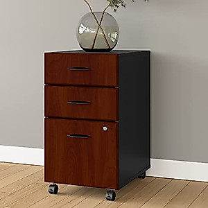 Bush Business Furniture Series A 3 Drawer Mobile File Cabinet, Hansen Cherry/Galaxy