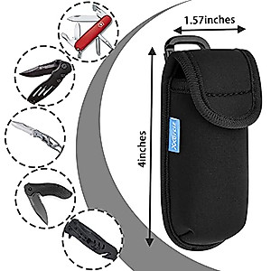 Xxerciz 4inch Pocket Knife Case EDC Multitool Sheath Utility Knife Holster with Carabiner for Smith and Wesson Pocket Knife
