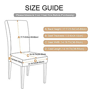 SearchI Dining Room Chair Covers Set of 6, Stretch Spandex Kitchen Chair Slipcovers Removable Washable Geometric Parsons Chair Covers Protector for Dining Room, Hotel, Ceremony (Gray+White)