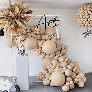 Nude Beige Balloon Double Stuffed Apricot Brown Balloons Garland Different Sizes Latex Tan Balloons Arch Kit for Neutral Baby Shower Jungle Theme Woodland Teddy Bear Birthday Boho Party Decorations……