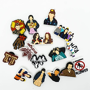 FRUOR Stranger Themed 16pcs PVC Shoe Charms Decoration Pins for Teens Horror Things