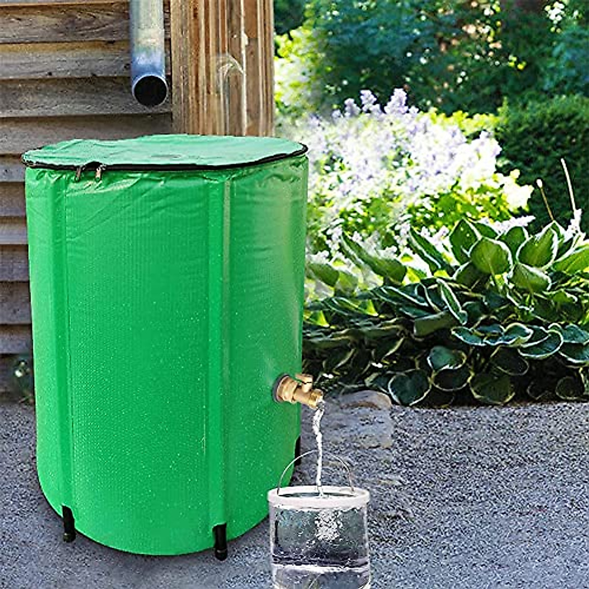 Joywayus 1/2"NPS Female x 3/4"GHT Male Brass Bulkhead Water Tank Connector & Garden Hose Shut Off Valve Kit with Rubber Washers and Teflon Tape