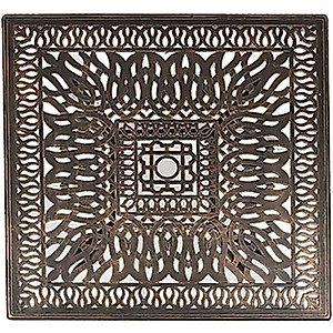 QUYZE Patio Dining Table, 35" Outdoor Patio Table with Umbrella Hole Bronze Square Cast Alluminum Patio Metal Dining Table, Outdoor Furniture for Backyard Lawn Balcony Deck