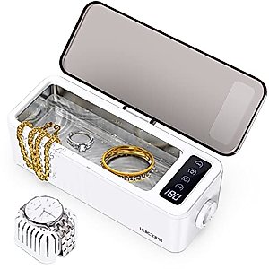 HDKJDPG Best Jewelry Ultrasonic Cleaner Mini Portable 𝟰𝟱𝟬𝟬𝟬𝗛𝗭 𝟯𝟲𝟬° for Ring Glasses with Digital 𝟰𝟱𝟬𝗠𝗟