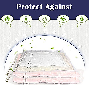 BRIAN & DANY Vacuum Storage Bags with Electric Pump, Vacuum Sealed Space Saver Bags for Comforters, Blankets and Clothes, 8 Pack (3Large, 2Medium, 3Small)