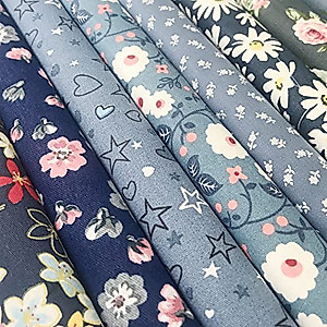 Mililanyo 8pcs 18x22inch Cotton Fabric Fat Quarters Daisy Design Fabric Bundles Floral Precut Patchwork for Quilting Sewing Crafting