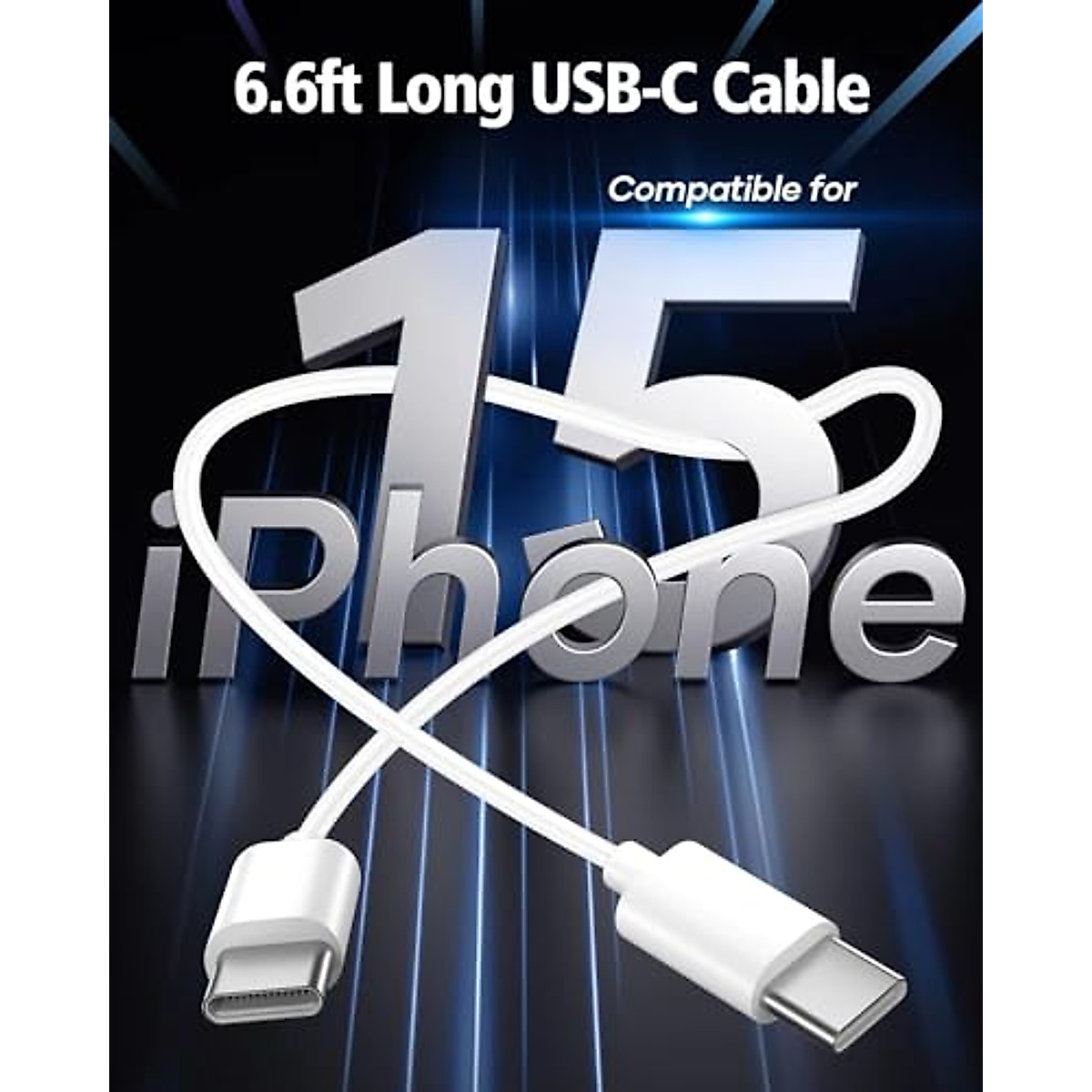 USB C Charger for iPhone 15, [MFi Certified] 20W PD Wall Charger Block with 6.6FT Long USB C to C Fast Charging Cord for iPhone 15/15 Pro Max/15 Pro/15 Plus, iPad Pro/Air/Mini, iPad 10th Generation