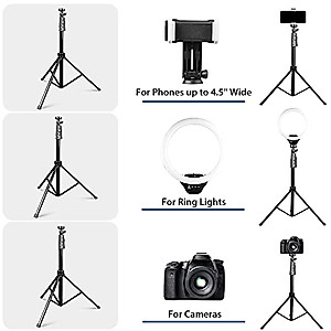 Aureday 12'' Selfie Ring Light with Tripod Stand and Phone Holder, LED Lighting with Phone Stand for Video Recording, Compatible with Cell Phone, Cameras and webcams