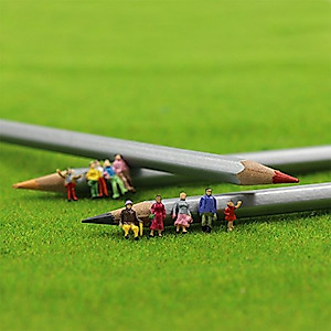 P150W 100pcs 1:160 Painted Figures N Scale Standing People Assorted Poses Model Trains